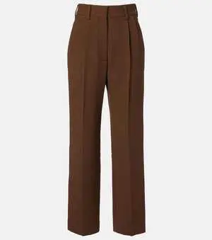 BLAZÉ MILANO Fox High-rise Virgin Wool Crepe Wide-leg Pants