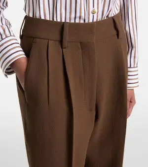 BLAZÉ MILANO Fox High-rise Virgin Wool Crepe Wide-leg Pants