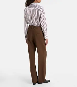 BLAZÉ MILANO Fox High-rise Virgin Wool Crepe Wide-leg Pants