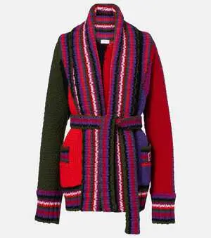 Emilio Pucci Striped Wool Wrap Cardigan - Multicoloured