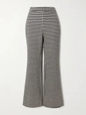 Cara Cara Christopher Houndstooth Wool-blend Wide-leg Pants