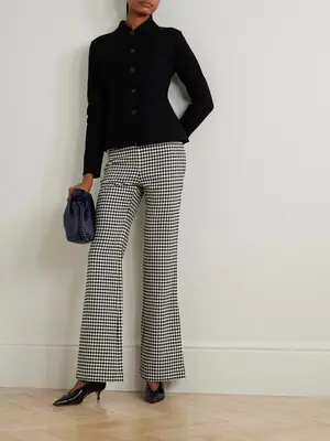 Cara Cara Christopher Houndstooth Wool-blend Wide-leg Pants