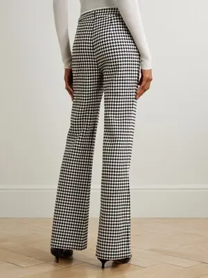 Cara Cara Christopher Houndstooth Wool-blend Wide-leg Pants