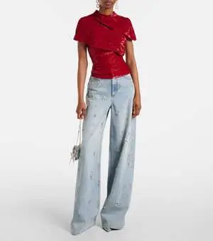 SELF-PORTRAIT Fil Coupé Cutout Top