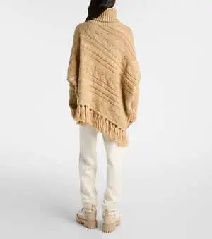 Goldbergh Asymmetrical Turtleneck Wool-blend Sweater With Fringing