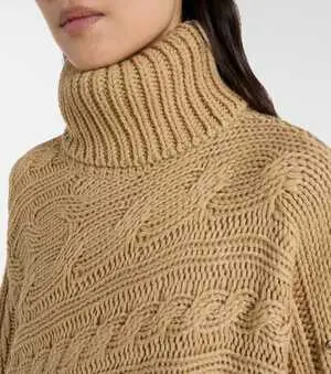 Goldbergh Asymmetrical Turtleneck Wool-blend Sweater With Fringing