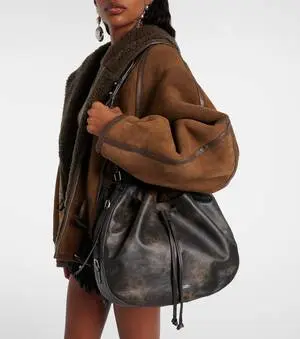 Isabel Marant Étoile Bolton Medium Leather Shoulder Bag - Brown