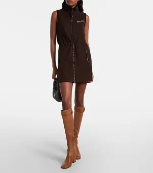 Miu Miu Logo Fleece Minidress