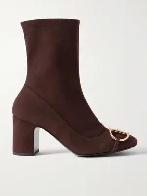 Gucci Horsebit-detailed Suede Ankle Boots - Brown