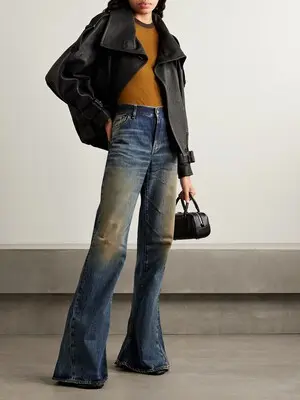 Acne Studios Double-breasted Textured-leather Jacket