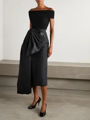 Givenchy Bow-embellished Taffeta Midi Skirt