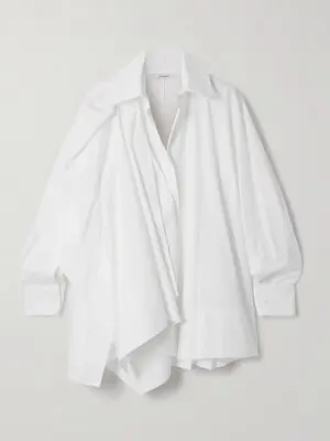 Givenchy Bow-detailed Draped Cotton-poplin Shirt