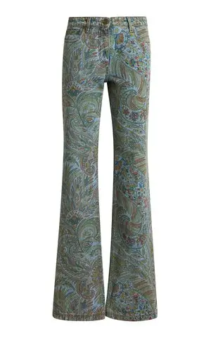 Etro Printed Low-rise Flared Jeans - Multi