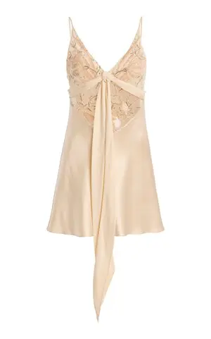 WIEDERHOEFT Bias Cut Floral Embroidered Mini Dress