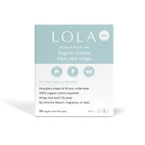 Lola Regular Organic Cotton Pads With Wings - One-color