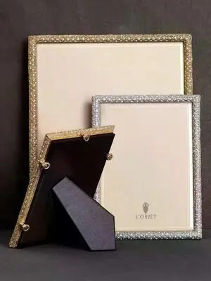 L'Objet Rectangular Pave Photo Frame - Silver