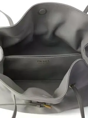 Prada Leather Tote Bag - Grey
