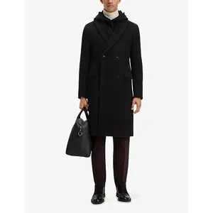 BOSS Double-breasted Peak-lapel Wool-blend Coat