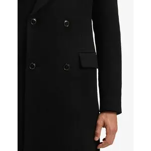 BOSS Double-breasted Peak-lapel Wool-blend Coat
