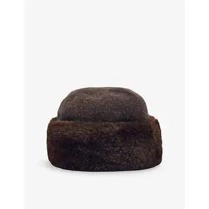 REISS Faux-fur Hat - Chocolate