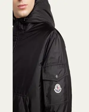 Moncler Poiliot Hooded Nylon Down Jacket - Medium Grey