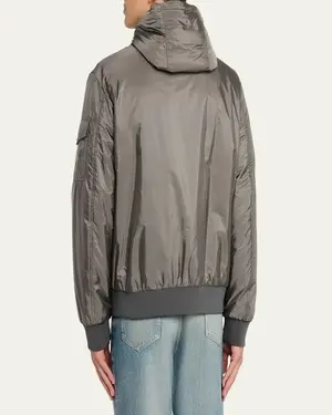 Moncler Poiliot Hooded Nylon Down Jacket - Medium Grey
