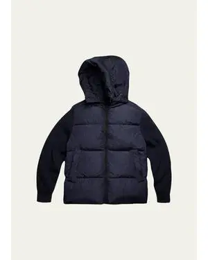 Canada Goose Hybridge Wool-knit Down Jacket - Navy