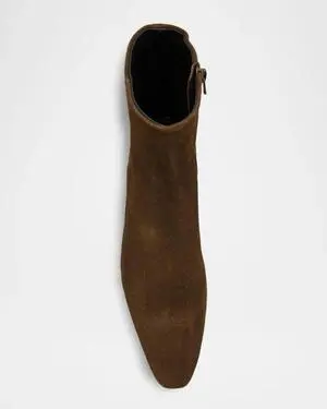 Staud Wally Suede Ankle Boots - Dkbrwn