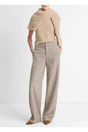 Vince Donegal Wool-blend Wide-leg Trousers