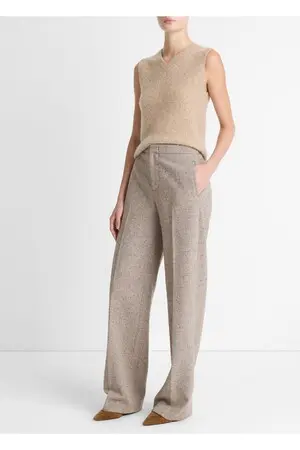 Vince Donegal Wool-blend Wide-leg Trousers