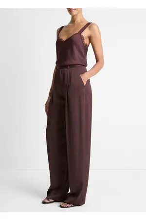Vince Satin Pleated Wide-leg Trouser