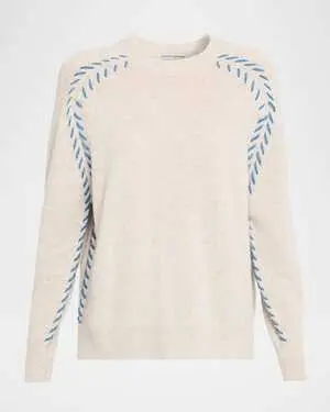 Autumn Cashmere Stitched Saddle-sleeve Cashmere Sweater