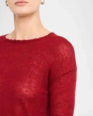 Autumn Cashmere Crewneck Distressed Cashmere Sweater - Barn