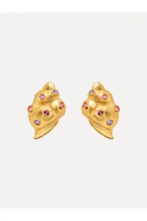 Oscar De La Renta Seashell Stud Earrings - Gold