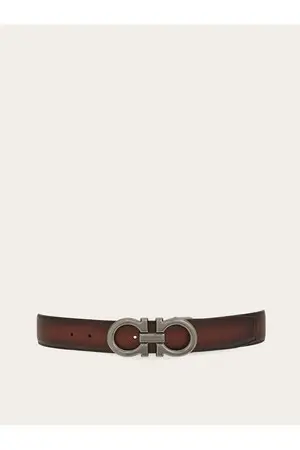 FERRAGAMO Reversible And Adjustable Gancini Belt - Red
