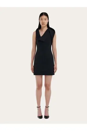 FERRAGAMO Short Asymmetric Dress - Black