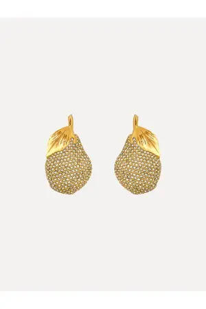 Oscar De La Renta Pavé Pear Earrings - Gold