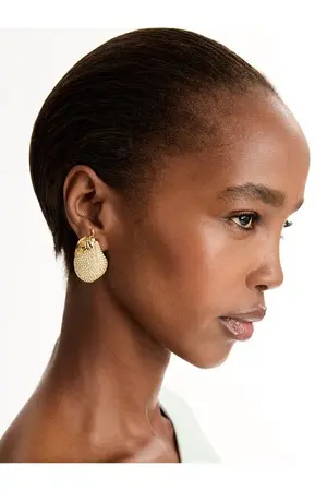 Oscar De La Renta Pavé Pear Earrings - Gold
