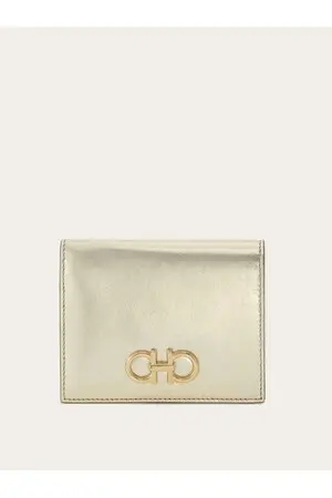 FERRAGAMO Gancini Compact Wallet - Natural