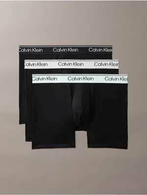 Calvin Klein Microfiber Stretch 3-pack Boxer Brief - Black/light Cast/feel The Mint