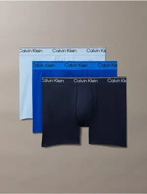 Calvin Klein Microfiber Stretch 3-pack Boxer Brief - Shoreline / Royalty / Blue Bell