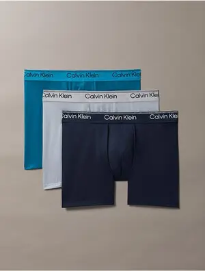 Calvin Klein Microfiber Stretch 3-pack Boxer Brief - Sleet / Teal Marine / Shoreline