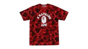 BAPE Camo College Tee Shirt - Red