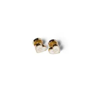 Miu Miu Metal Stud Earrings - Gold/white