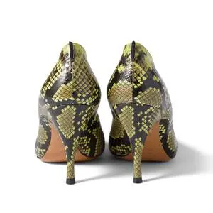 Miu Miu Python-print Ayers Leather Pumps - Fern Green
