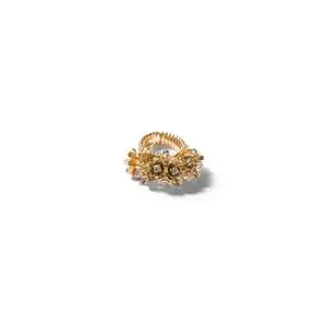 Miu Miu Metal Ring With Crystals - Gold/crystal
