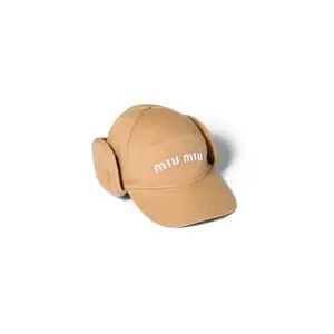 Miu Miu Drill Cap With Fleece Lining - Honey