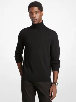 Michael Kors Merino Wool Turtleneck Sweater - Black
