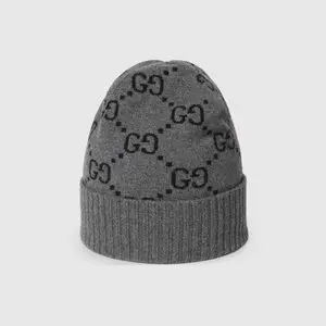 Gucci Gg Cashmere Beanie - Grey
