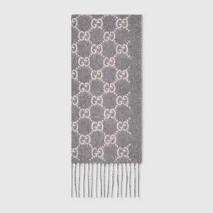 Gucci Gg Cashmere Scarf Cashmere - Grey